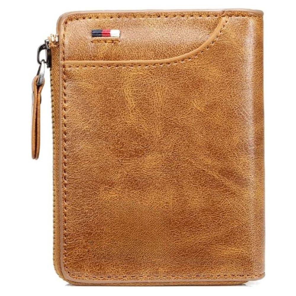 Men’s RFID Blocking Wallet with Zipper Multi Credit Card Holder Khaki ...