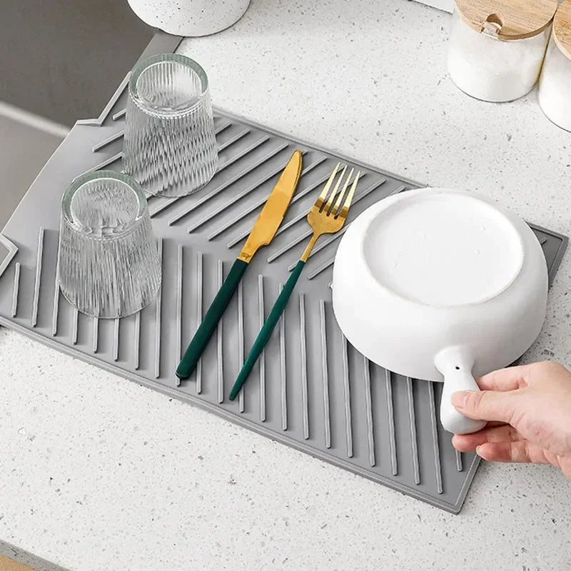 Silicone Dish Drying Mat with Drain Design – Verniershop