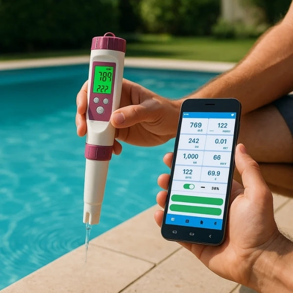 Digital pool tester - pH and chlorine measuring device for easy water ...