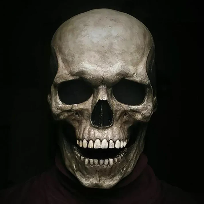 Movable Jaw Realistic Full Head Skull Mask - Human Skeleton Mask for H ...