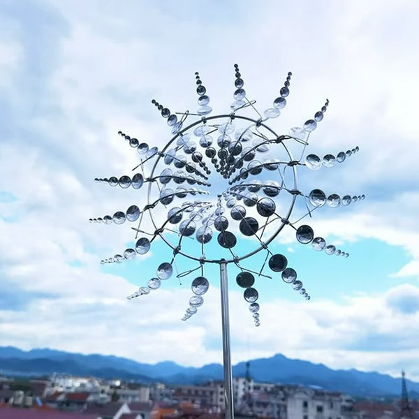 Metal Garden Windmill - Dual Motion Decorative Wind Spinner for Unique ...