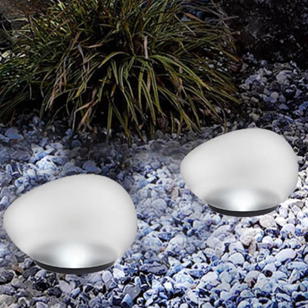 Solar Pebble ABS Sandblasted LED Outdoor Landscape Glass Light ...