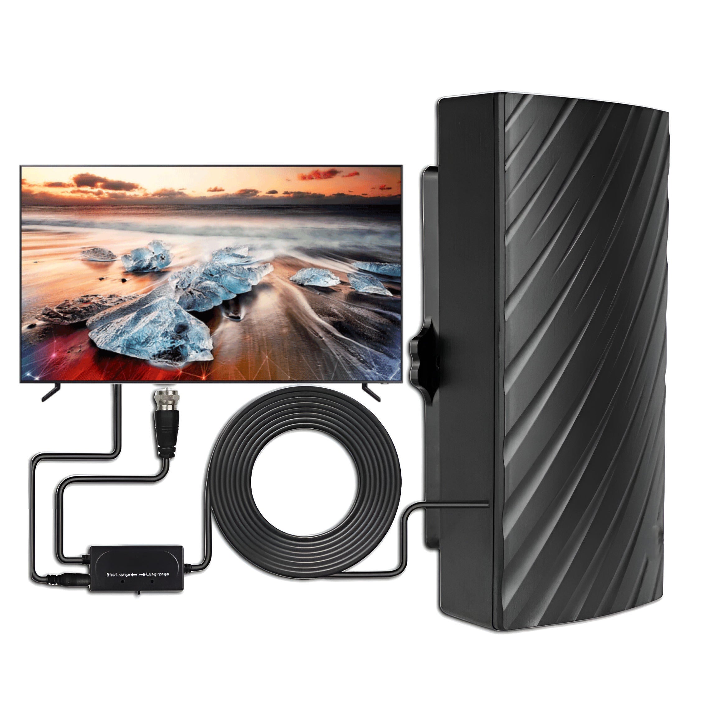 Long Distance 2025 Indoor Outdoor Antenna Box Edition HDTV Amplified 4 ...