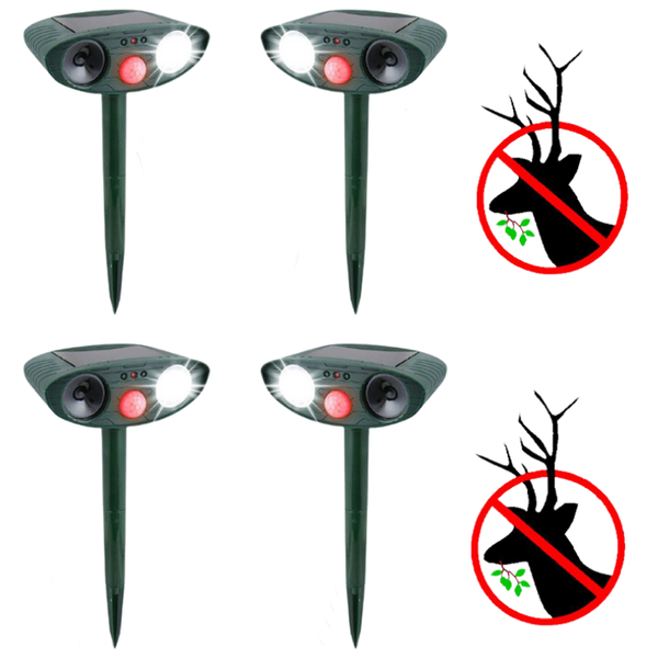 Ultrasonic Deer Repeller - Pack Of 4 Solar Powered - Get Rid of Deer i ...